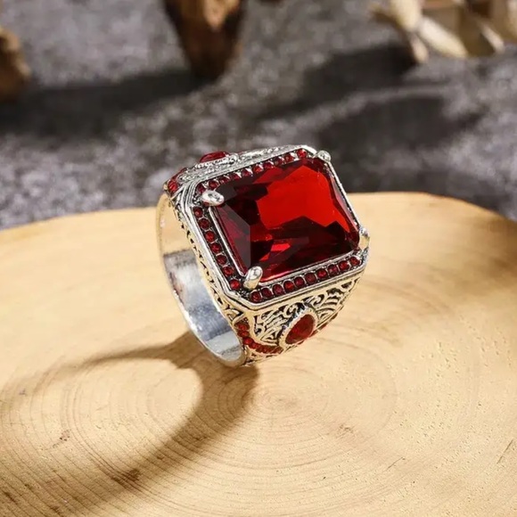 Accessories | New Vintage Turkish Ottoman Ruby Large Stone Silver 925 ...